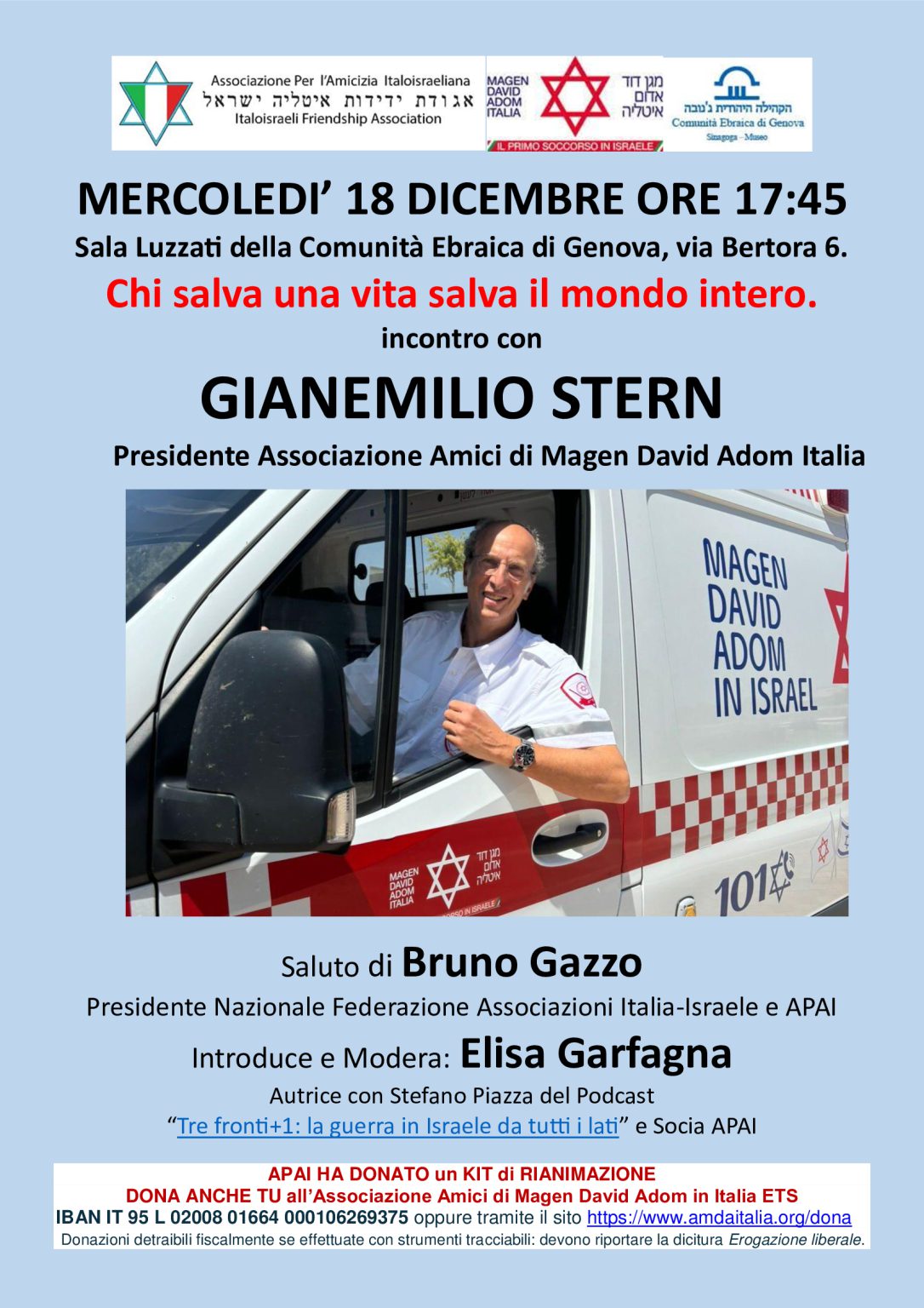 Nel 2024, l’Associazione Amici del Magen David Adom in Italia ha ...